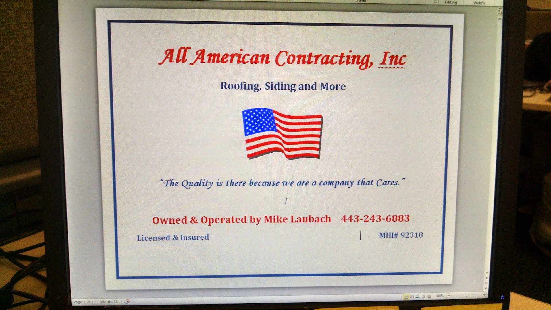 All American Contracting | Lanc Local
